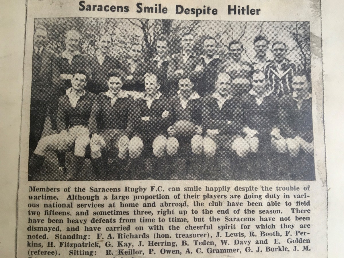 Saracens Rugby Club and World War 2 | Saracens Rugby Club and W.W.1